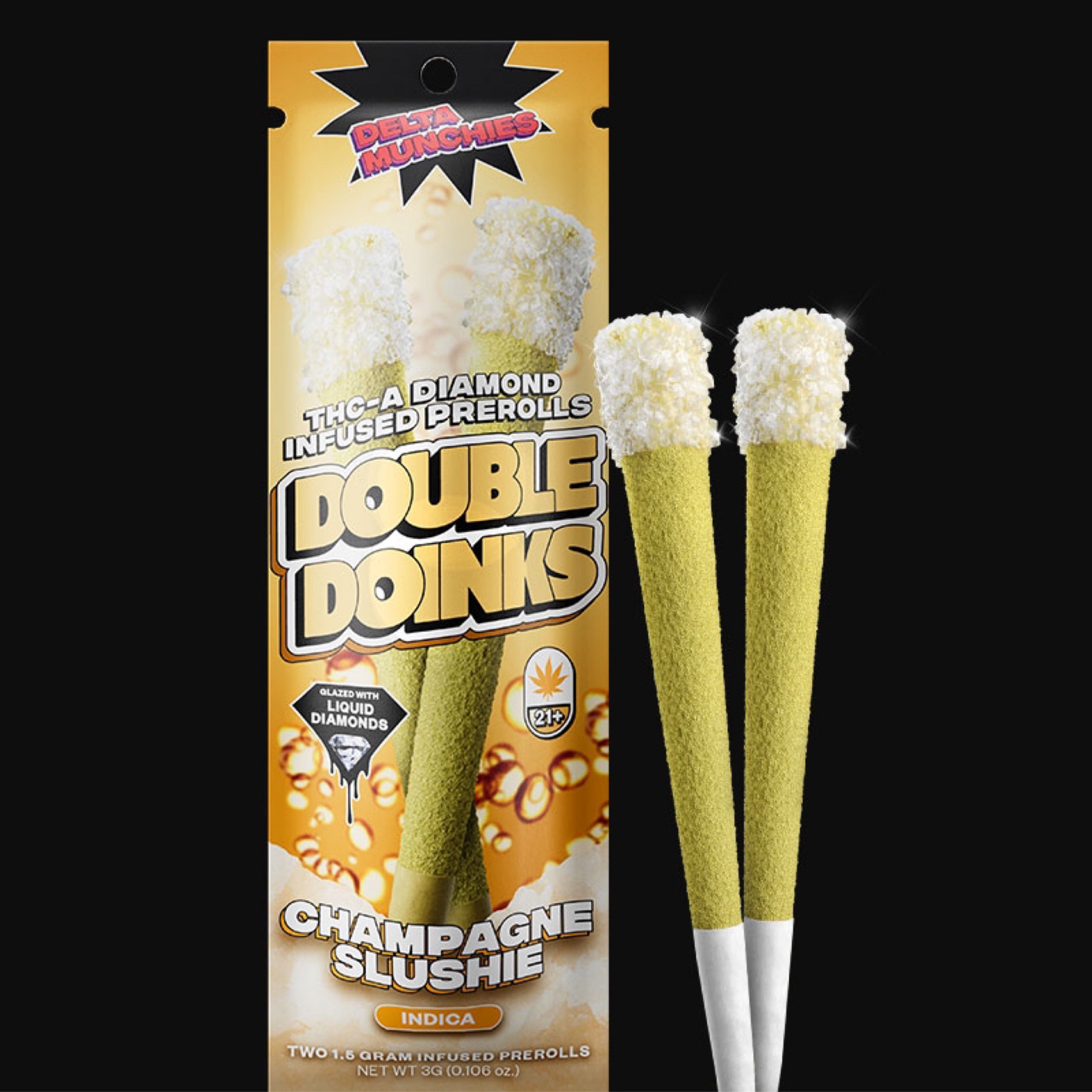DOUBLE DOINKS THC-A LIQUID DIAMOND GLAZED 2PK - CHAMPAGNE SLUSHIE INDICA | The Holistic Hub
