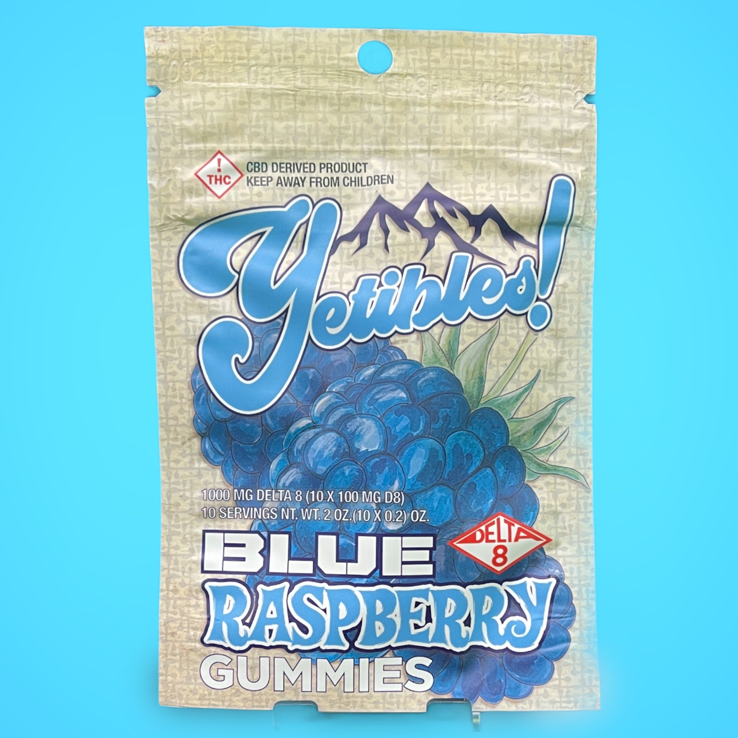 YETIBLES DELTA 8 THC BLUE RASPBERRY GUMMIES 1000MG | The Holistic Hub
